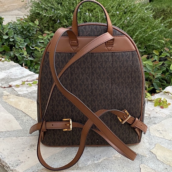 Michael Kors | Bags | Michael Kors Kenly Backpackwallet Brown Signature ...